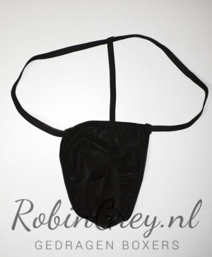 Zwarte wetlook string - Robin Grey